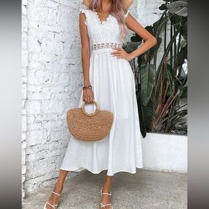 Dresses | Boho Lace Insert Aline Dress | Poshmark